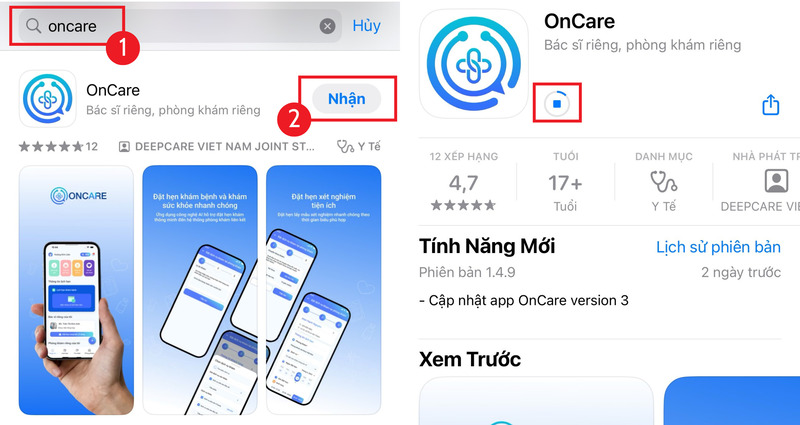 Hướng dẫn tải và cài đặt app Oncare - Oncare